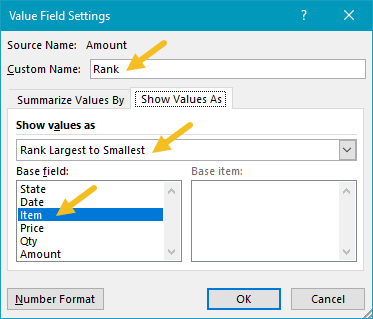 Pivot table rank example | Exceljet